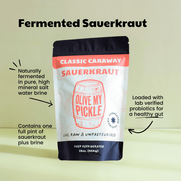 Classic Caraway Fermented Sauerkraut with Probiotics