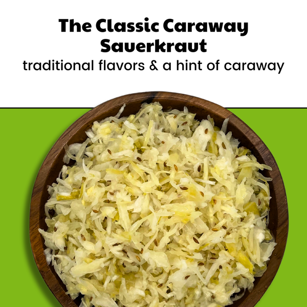 Classic Caraway Fermented Sauerkraut with Probiotics
