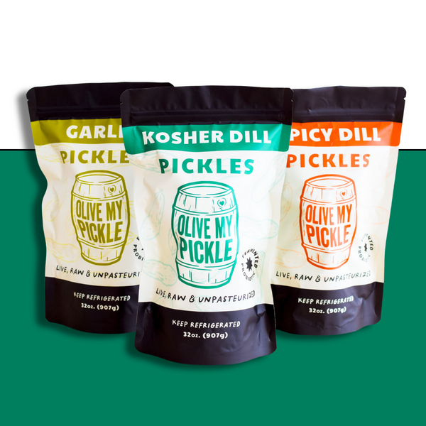Fermented Pickle Bundle: Garlic, Kosher Dill & Spicy Dill
