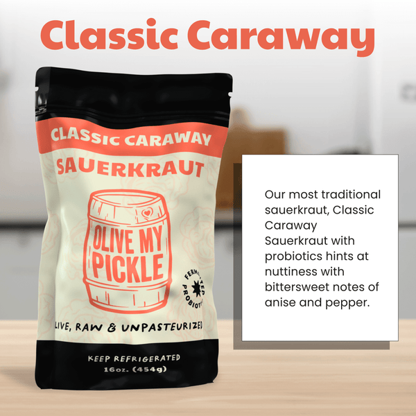 Classic Caraway Fermented Sauerkraut with Probiotics