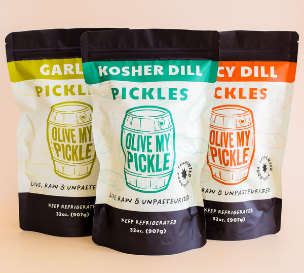 Fermented Pickle Bundle: Garlic, Kosher Dill & Spicy Dill