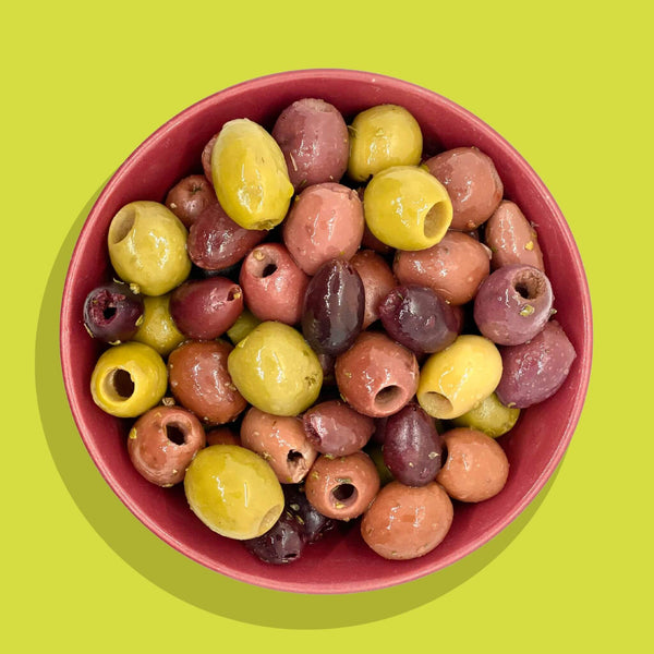 Pitted Greek Olive Mix, Naturally Fermented & Probiotic