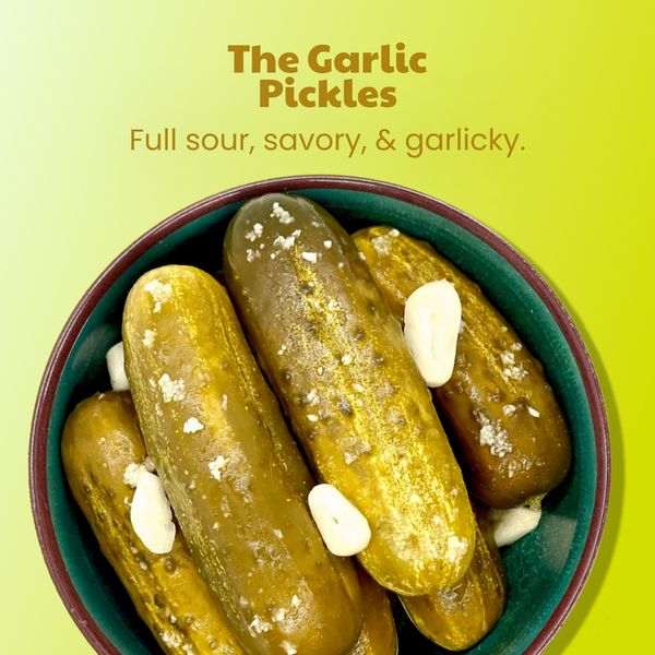Garlic Fermented Pickles for Sale - 3 Pack | Olive My Pickle
