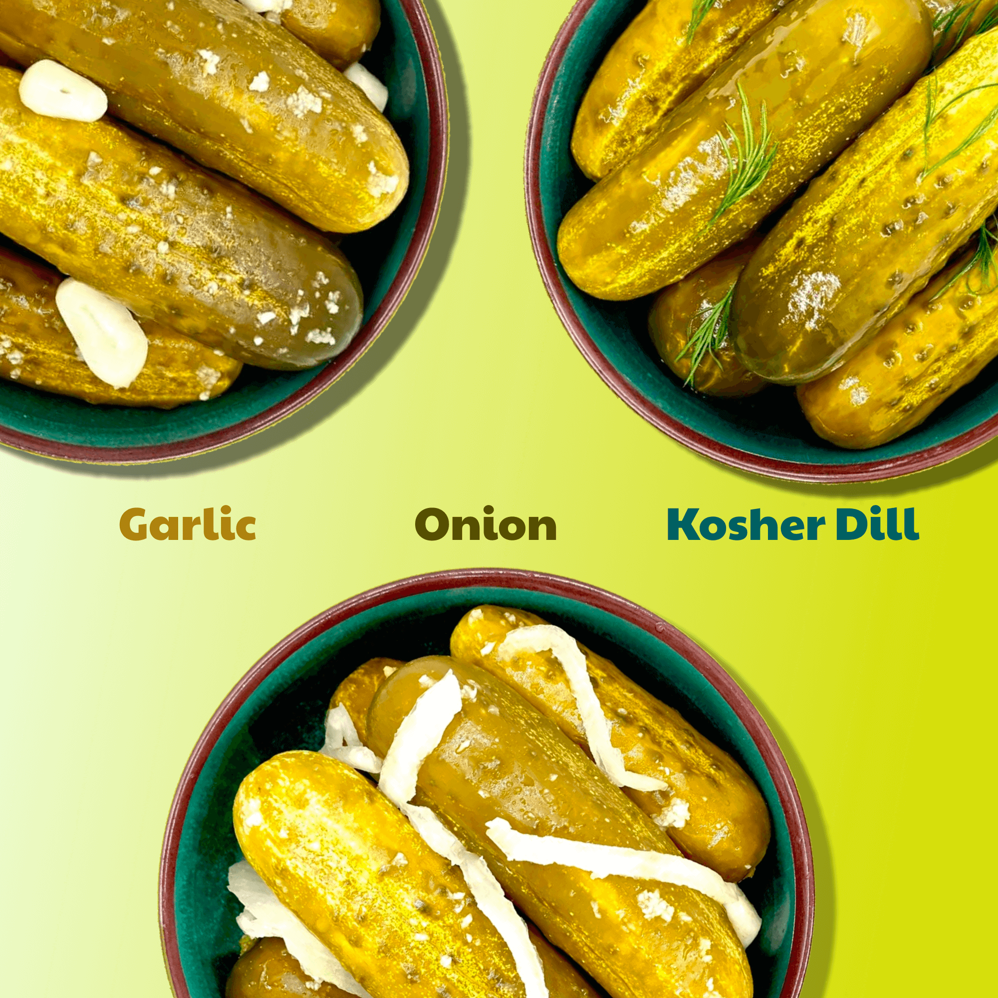 The Other Fermented Pickle Bundle - Garlic, Kosher Dill & Onion