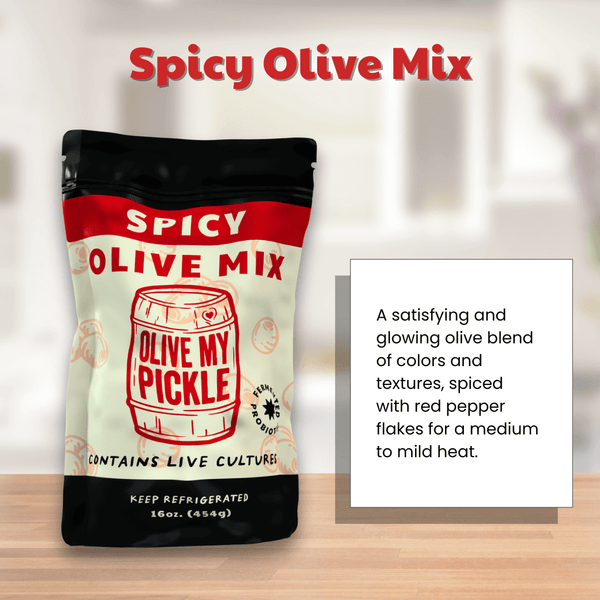 Spicy Olive Mix | Mixed Olives with Red Pepper Flakes